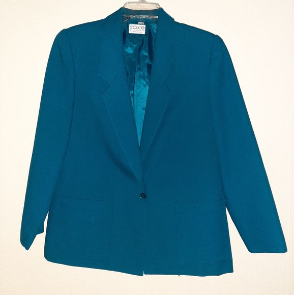 Koret | Jackets & Coats | Vintage Solos Blazer Sz Color Teal One Button ...